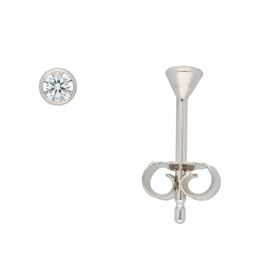 Adelia´s Paar Ohrhänger ADELIA´S "585 Weißgold Ohrringe Ohrstecker mit Zirkonia Ø 3 mm" Gr. Damen, Weißgold 585, silberfarben (silber) Damen Ohrhänger