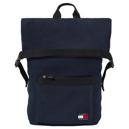 Cityrucksack Tommy Jeans "TJM DAILY ROLLTOP BACKPACK" Gr. B/H/T: 29 cm x 45 cm x 13 cm, blau (dark night navy) Rucksäcke