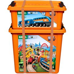Spielzeug-Eisenbahn Brio "Brio WORLD, Smart Tech Sound Deluxe Set" Spielzeugfahrzeuge bunt Kinder Ab 3-5 Jahren