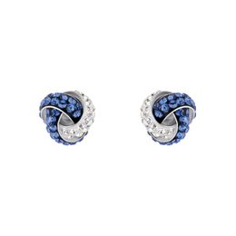 Paar Ohrstecker Amor "Knoten, 9217786" Ohrringe Gr. Silber 925 (Sterlingsilber), blau (silberfarben, kristallweiß, blau, blau) Damen Ohrstecker