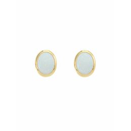 Adelia´s Paar Ohrhänger ADELIA´S "1 585 Gold Ohrringe / Ohrstecker mit Opal" Gr. Damen, Gelbgold 585, blau Damen Ohrhänger