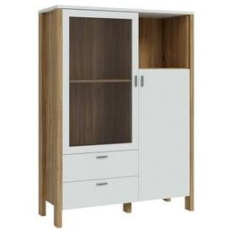 Highboard FORTE Sideboards Gr. B/H/T: 111,7cm x 153,7cm x 41,6cm, 2 St., grau (mauvella eiche / secret grau)