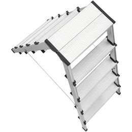 Hailo Doppelleiter "D60 StandardLine" Leitern Gr. B/H/L: 48,8 cm x 119,8 cm x 19,8 cm, grau (aluminiumfarben, schwarz) Leitern