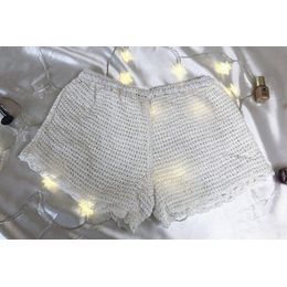 KIKI Shorts Elegante hoch taillierte gerüschte Strickshorts