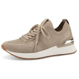 Slip-On Sneaker Tamaris "Fashletics" Gr. 39, beige (beige, metallic) Damen Schuhe Schnürschuhe