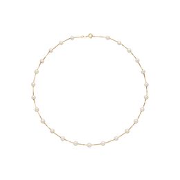 Perlenkette ADRIANA "R245V" Halsketten Gr. Silber 925 (Sterlingsilber)-Perlen, Länge: 45 cm, weiß (gelbgoldfarben, weiß) Damen Perlenketten