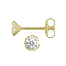 Paar Ohrstecker Firetti "Schmuck Geschenk Gold 333 Ohrschmuck Glitzer Solitär" Ohrringe Gr. Gelbgold 333, gelb (gelbgoldfarben, kristallweiß) Damen Brautschmuck