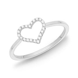 Brilladia Diamantring 750er Weißgold-Ring Herz mit 22 Diamanten 0