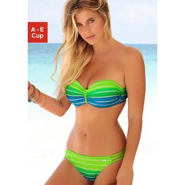 Bügel-Bandeau-Bikini Venice Beach Gr. 32, Cup A, grün (türkis, gestreift) Damen Bikini-Sets Ocean Blue