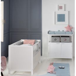 Babymöbel-Set Roba "Hamburg" Gr. Beistellbett & Wickelkommode mit 2 Türen, B/H: 60 cm x 120 cm, weiß Baby Schlafzimmermöbel-Sets Baby-Bettsets