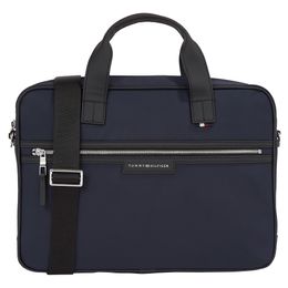 Messenger Bag Tommy Hilfiger "TH URBAN NYLON COMPUTER BAG" Gr. B/H/T: 39 cm x 28 cm x 7,5 cm, blau (space blue) Damen Taschen Businesstaschen