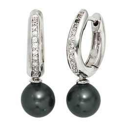 Perlenohrringe Jobo Ohrringe Gr. Silber 925 (Sterlingsilber)-Perlen, silberfarben (silber 925) Damen Perlenohrringe