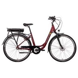 E-Bike SAXONETTE "Saxonette Advanced Plus" E-Bikes Gr. 45 cm, 28 Zoll (71,12 cm), rot (bordeau x matt) E-Bikes