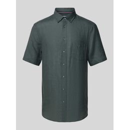 Christian Berg Regular Fit Leinenhemd mit Button-Down-Kragen