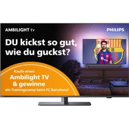 E (A bis G) Philips LED-Fernseher "65PUS8808/12" Fernseher silberfarben LED Fernseher