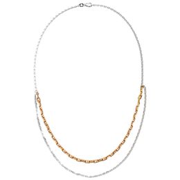 Kette ohne Anhänger Jobo Halsketten Gr. Silber 925 (Sterlingsilber), Länge: 45 cm, goldfarben Damen Ketten ohne Anhänger