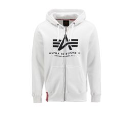 Hoodie Alpha Industries "ALPHA Men - Hoodies Basic Zip Hoody" Gr. 5 XL, weiß (white) Herren Sweatshirts