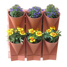 Vcm 16er Set Wandgarten Hängegarten Blumentopf Pflanzgefäß Blumenkasten (Farbe: Schwarz)