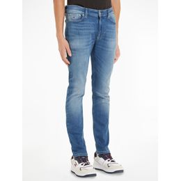 Skinny-fit-Jeans Tommy Jeans "SIMON SKNY" Gr. 32, Länge 32, blau (denim medium1) Herren Jeans Skinny-Jeans