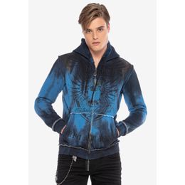 Cipo & Baxx Sweatjacke CIPO & BAXX Gr. S, blau Herren Sweatjacken