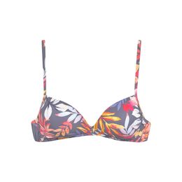 Triangel-Bikini-Top Vivance "Leilani" Gr. 40, Cup C, grau (grau, bedruckt) Damen Bikini-Oberteile Ocean Blue