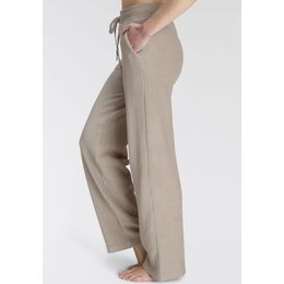 Homewearhose Vivance "-Loungehose" Gr. 44/46, N-Gr, beige Damen Hosen Freizeithosen