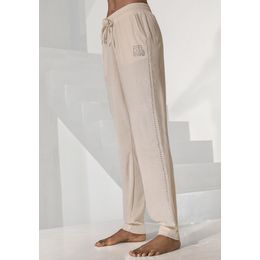 Nickihose Vivance "-Loungehose" Gr. 52/54, N-Gr, beige (creme) Damen Hosen Röhrenhosen