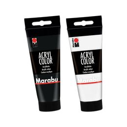 Marabu Acrylfarbe 2x Marabu Acrylfarbe Acryl Color je 100ml Flasche (1x weiß 070