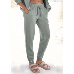 Sweathose Lascana "-Relaxhose" Gr. 32/34, N-Gr, grün (salbeigrün) Damen Hosen Freizeithosen