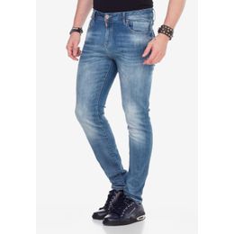 Cipo & Baxx Slim-fit-Jeans CIPO & BAXX Gr. 29, Länge 32, blau Herren Jeans Slim Fit