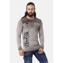 Cipo & Baxx Langarmshirt CIPO & BAXX Gr. M, grau (anthrazit) Herren Shirts Langarm