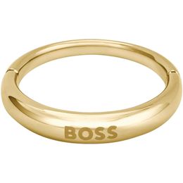 Fingerring BOSS "JUNE, 1580620S,M" Fingerringe Gr. 55, Edelstahl, 3 mm, gelb (gelbgoldfarben) Damen Fingerringe