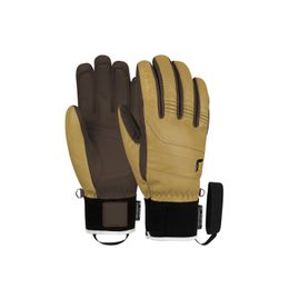Skihandschuhe Reusch "Highland R-TEX XT" Gr. 10, beige (beige, braun) Damen Handschuhe Sporthandschuhe