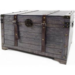 Kobolo Truhe Kiste KUBA aus Holz grau 80x45x50 cm