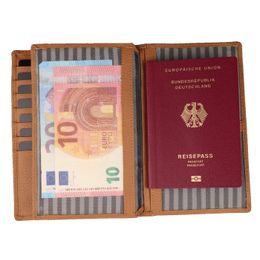 MIRROSI Etui Reisepasshülle aus Echtleder mit viel Platz Passhülle aus Echtleder Passport Reisepass Mappe Hülle