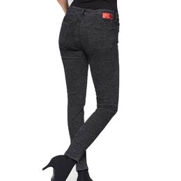 Mavi Regular-fit-Jeans Mavi Jeans Adriana stilbewusste Skinny-Jeans für Frauen mit Allover-Animalprint Freizeit-Hose Schwarz-Grau