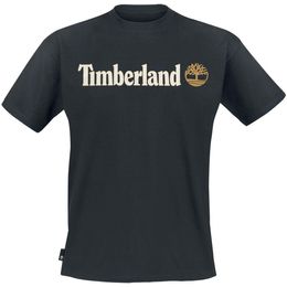 Timberland Kennebec River Linear Logo Short Sleeve Tee T-Shirt schwarz in L