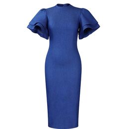 ZWY Dirndl Langes schlankes einfarbiges Damenkleid Bankett-Abendkleid Eleganz unter der Sonne Luftige Leichtigkeit