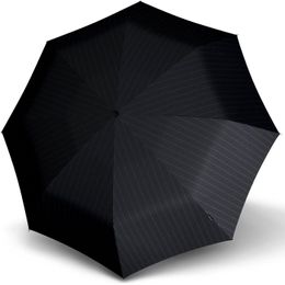 Knirps® Taschenregenschirm T.400 Extra Large Duomatic, stripe, mit großem Schirmdach für 2 Personen, schwarz