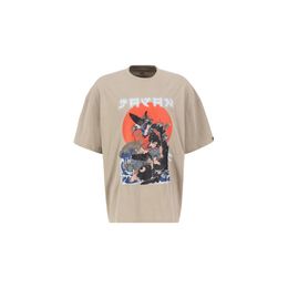 Alpha Industries T-Shirt 'Japan Warrior' Herren Größe M sand / navy / hummer / schwarz