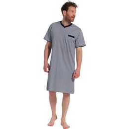 PASTUNETTE Nachthemd Herren Schlafshirt mit kurzem Arm (1-tlg) V-Ausschnitt