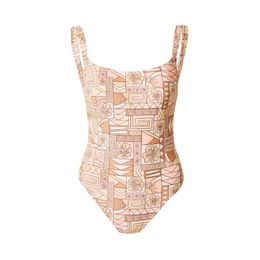 Rip Curl Badeanzug 'BLOCK PARTY' Damen Größe S beige / kastanienbraun / pastellgelb / rosa