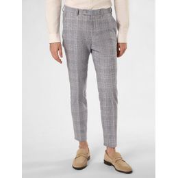 Finshley & Harding Finshley & Harding London Baukasten-Hose mit Leinen-Anteil Herren Slim Fit Baumwolle kariert, blau