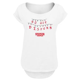 F4NT4STIC T-Shirt 'Stranger Things Do Not Disturb Netflix TV Series' Damen Gr&ouml;&szlig;e 4XL dunkelgr&uuml;n / rot / schwarz / wei&szlig;