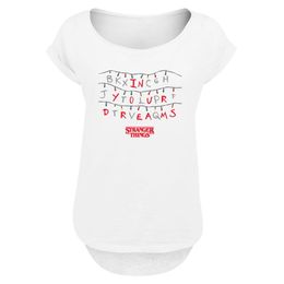 F4NT4STIC T-Shirt 'Stranger Things In Your Dreams Netflix TV Series' Damen Gr&ouml;&szlig;e XL gelb / grau / feuerrot / wei&szlig;