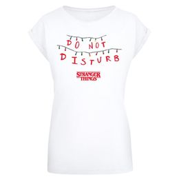 F4NT4STIC Shirt 'Stranger Things Do Not Disturb Netflix TV Series' female White size XXXL