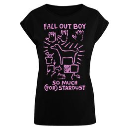 F4NT4STIC T-Shirt 'Fall Out Boy Pink Dog So Much Stardust' Damen Gr&ouml;&szlig;e L neonpink / schwarz