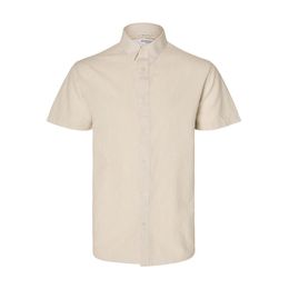 Selected Button Up Shirt male Beige size S
