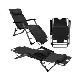 AMANKA Campingstuhl Liegestuhl mit Auflage und Kopfkissen Sonnenliege