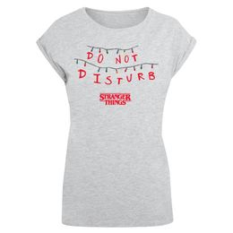 F4NT4STIC Shirt 'Stranger Things Do Not Disturb Netflix TV Series' female Grey size 5XL